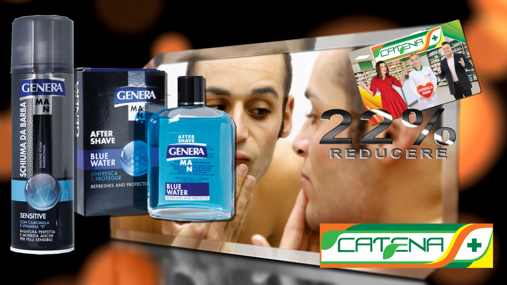 Genera Men spuma de barbierit si After shave cu alcool Blue Water ...